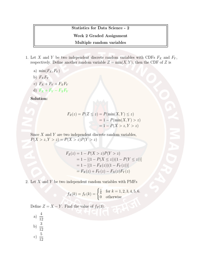 W2GS | PDF | Statistical Theory | Probability Theory