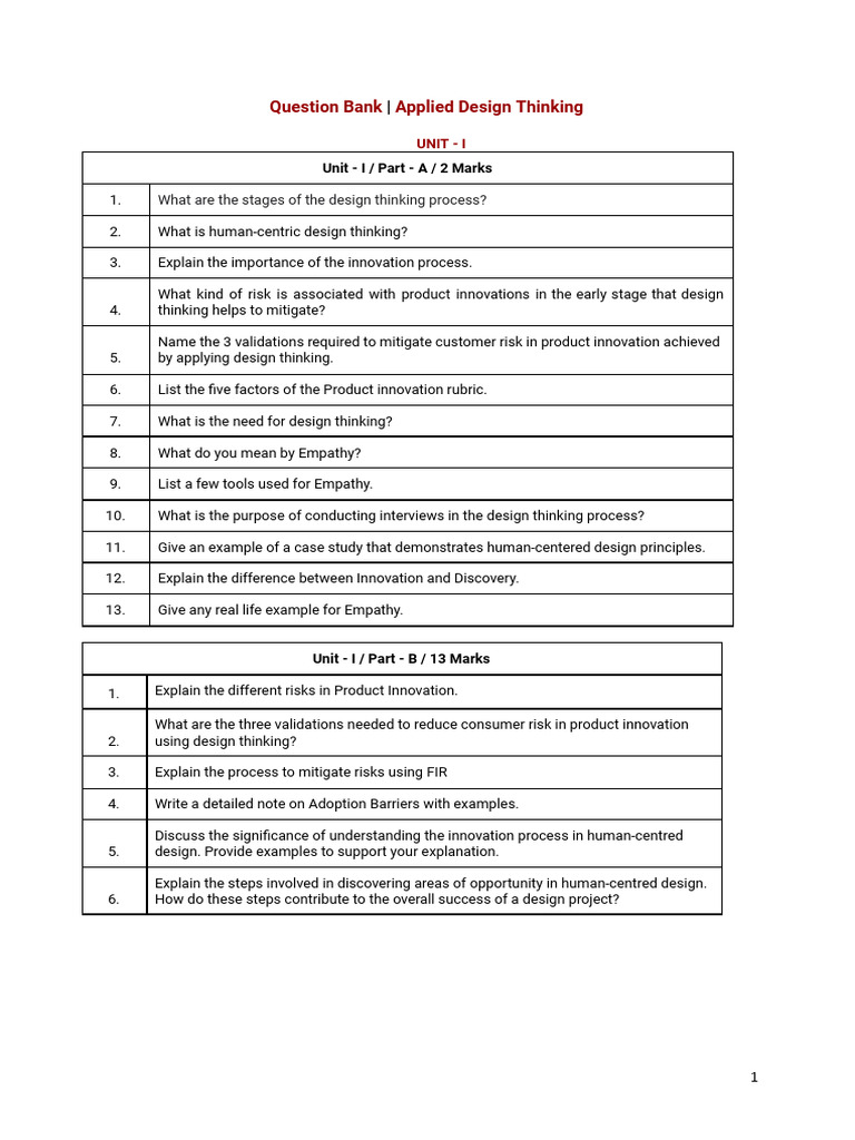 Applied Design Thinking QB | PDF | Design Thinking | Usability