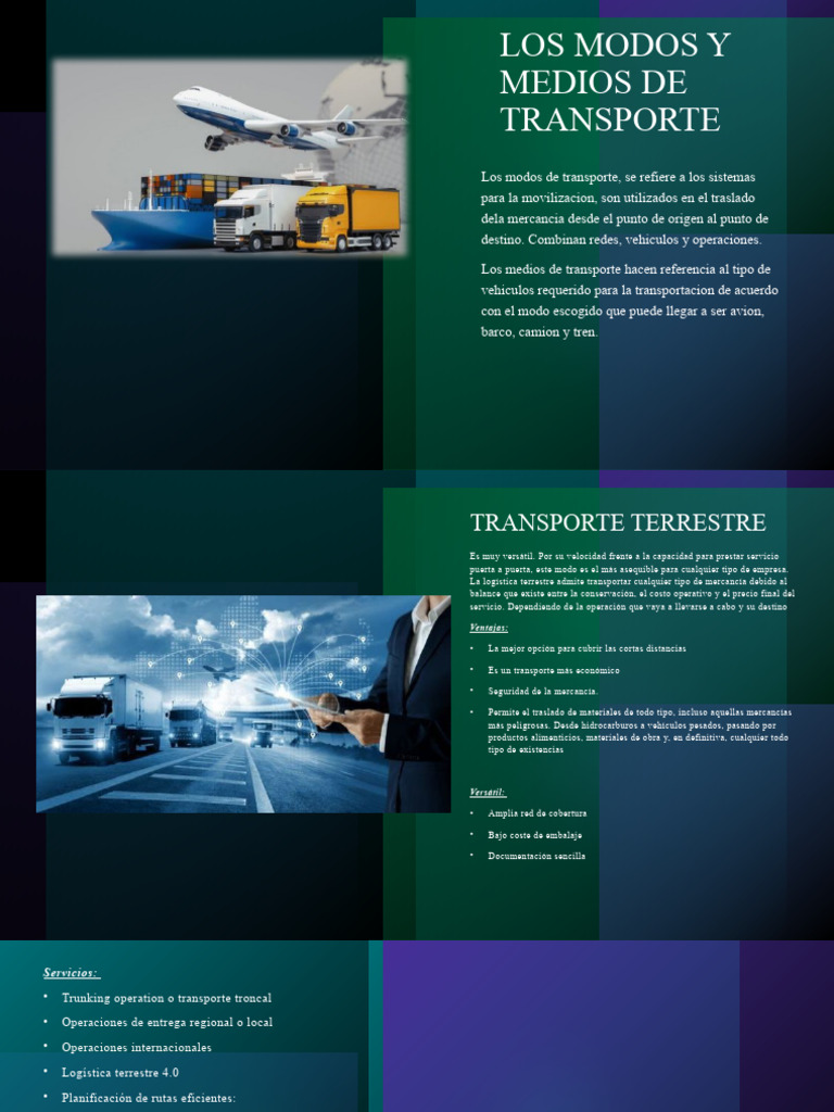Los Modos y Medios de Transporte | PDF | Transporte | Tren