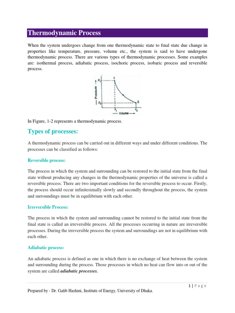 Note-4-Thermodynamic process | PDF | Heat | Thermodynamic Equilibrium