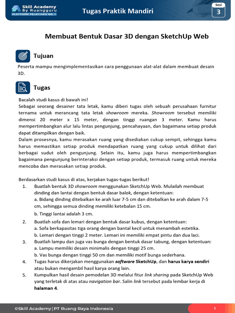 TPM 1 Membuat Bentuk Dasar 3D - (AGUS SAEPUDIN) | PDF
