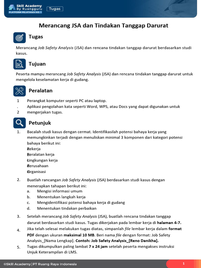 Job Safety Analysis - (AGUS SAEPUDIN) | PDF