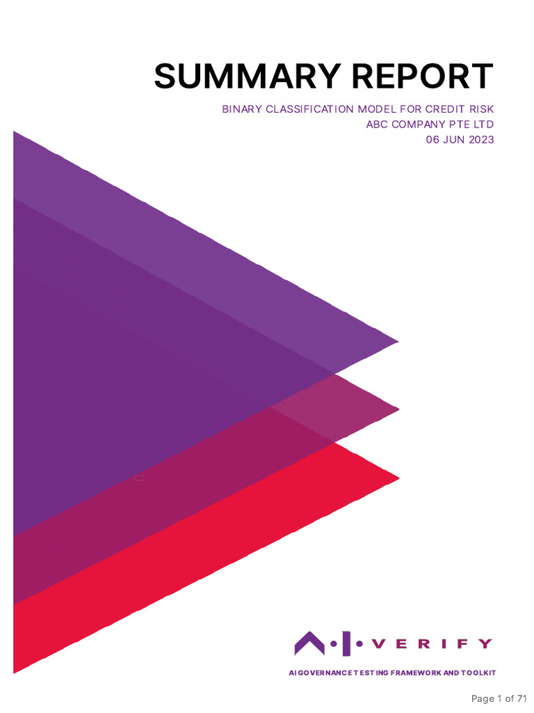 AI Verify Sample Report | PDF | Artificial Intelligence | Intelligence (AI) & Semantics