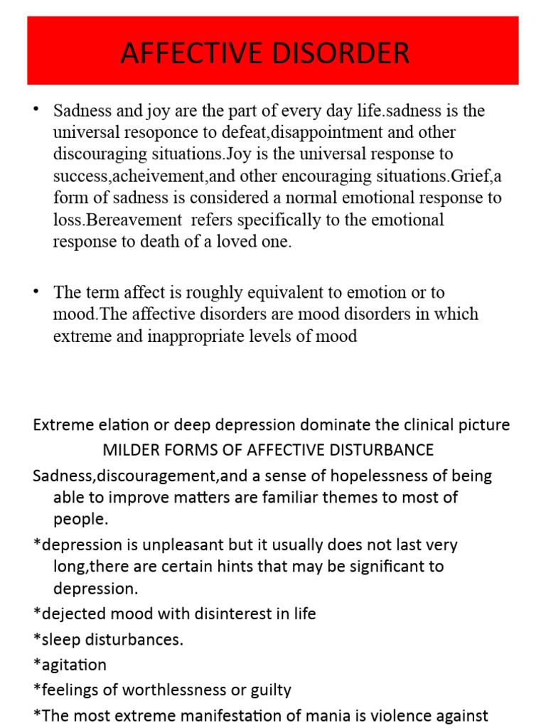 Understanding Affective Disorders | PDF | Self-Improvement | Science ...