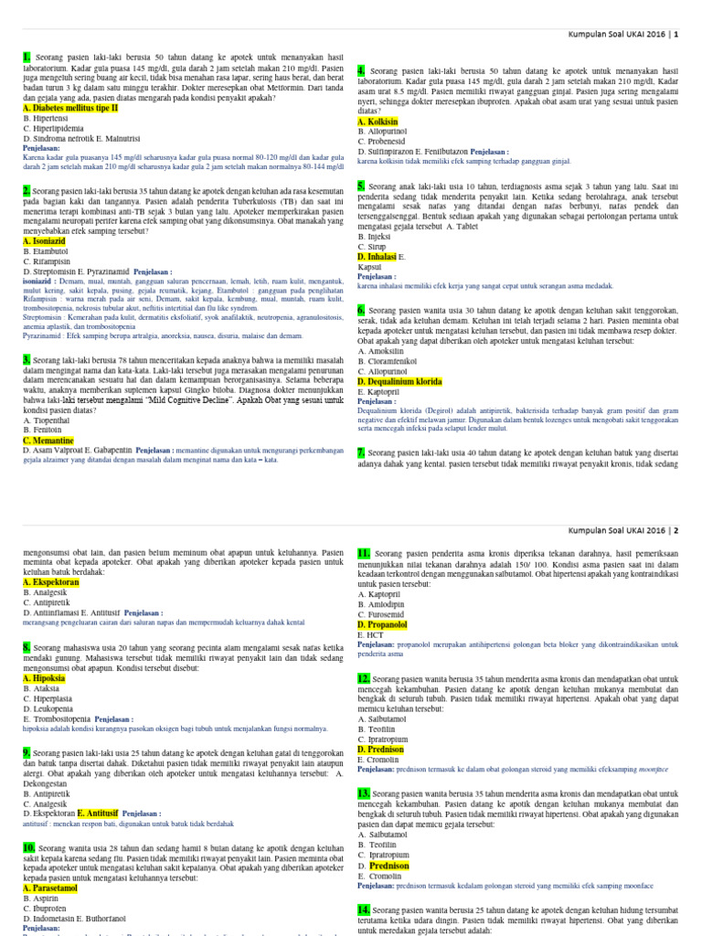 Kumpulan Soal UKAI 5 | PDF | Kesehatan Holistik