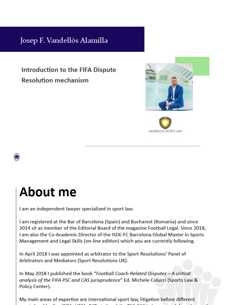 Dispute Resolution Mechanism in Football - JFVA 2020 | PDF | Public Law ...