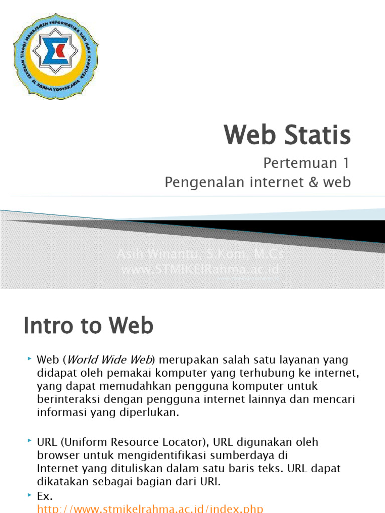 Web Statis 1-pengenalan internet & web | PDF