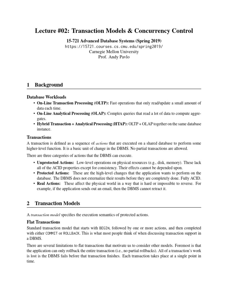 02 Transactions | Download Free PDF | Database Transaction | Databases
