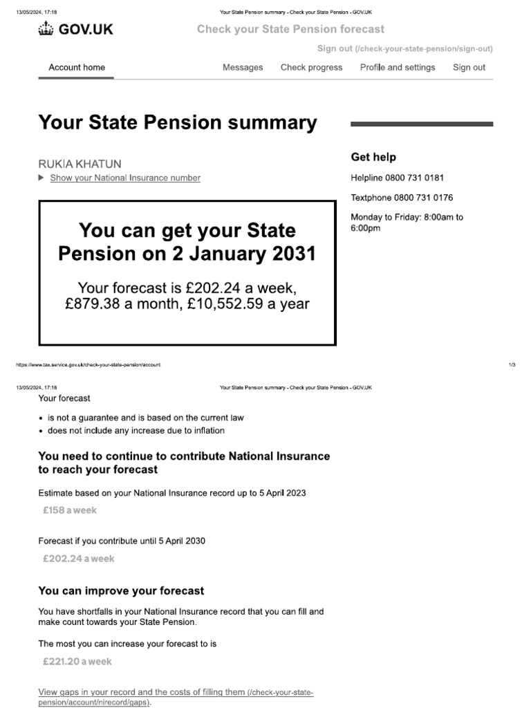 State Pension Summary | PDF