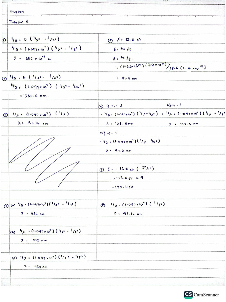 Tutorial 5 Phy310 | PDF