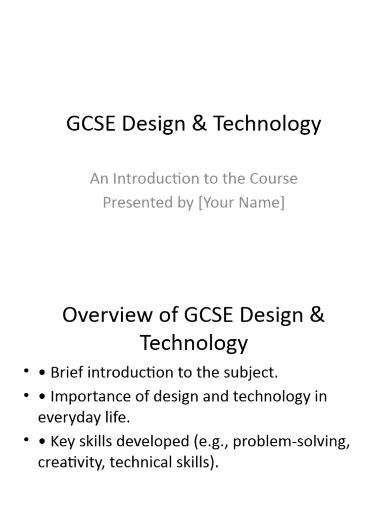 GCSE Design Technology Presentation | PDF