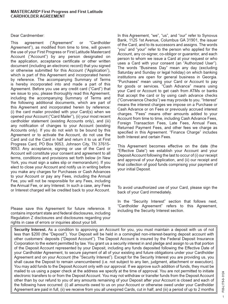 Cardholder Agreement | PDF | Credit Card | Cheque