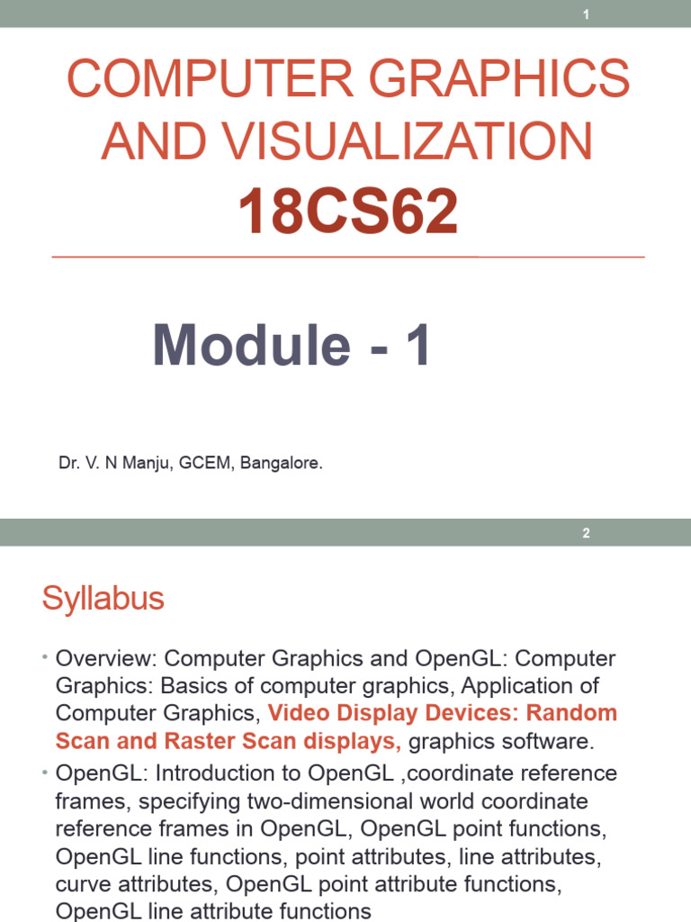 Module 1 CG | PDF | Display Resolution | Pixel