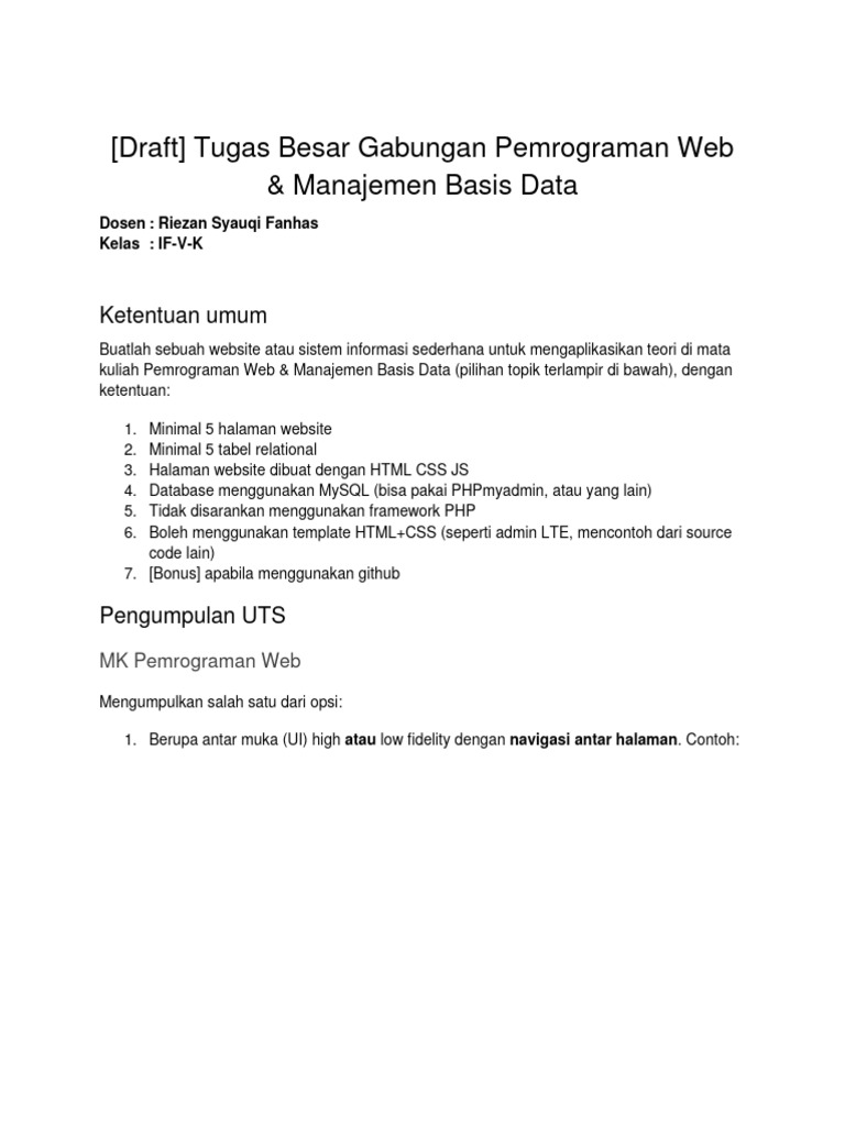 Detail Tugas Besar MBD Dan Webpro | PDF | Komputer