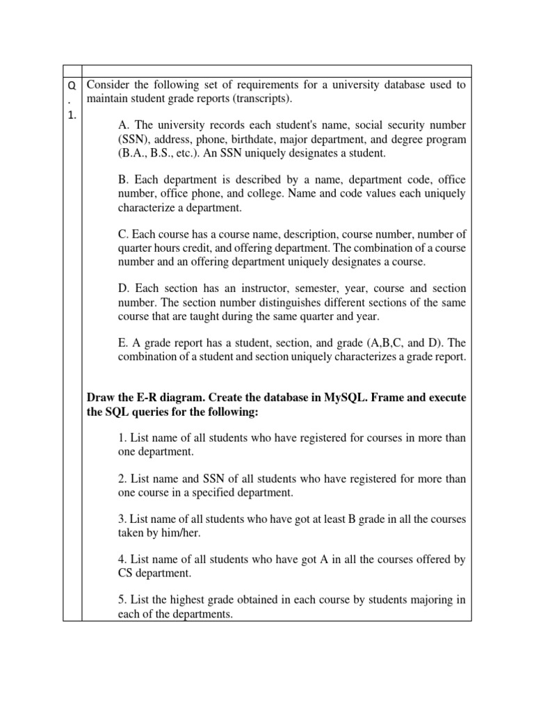 Practice Problem Statement For DMSL Practical Exam | PDF | Databases | Banks