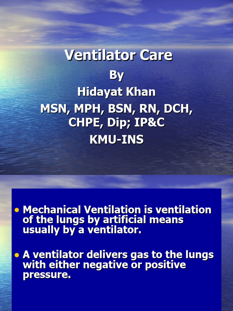 Ventilator | PDF | Breathing | Physiology