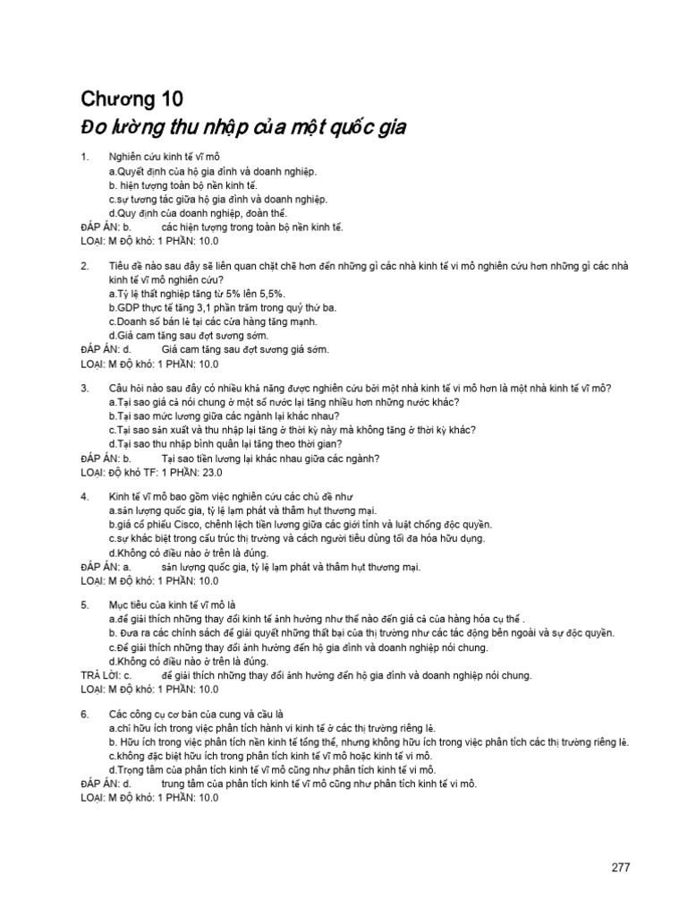 TONG HOP EDITED - Kinh tế Vĩ Mô | PDF