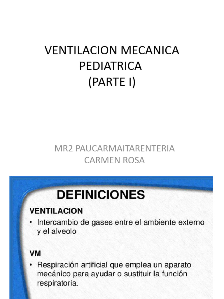 Ventilacion Mecanica en Pediatria | Descargar gratis PDF | Sistema respiratorio | Respiración