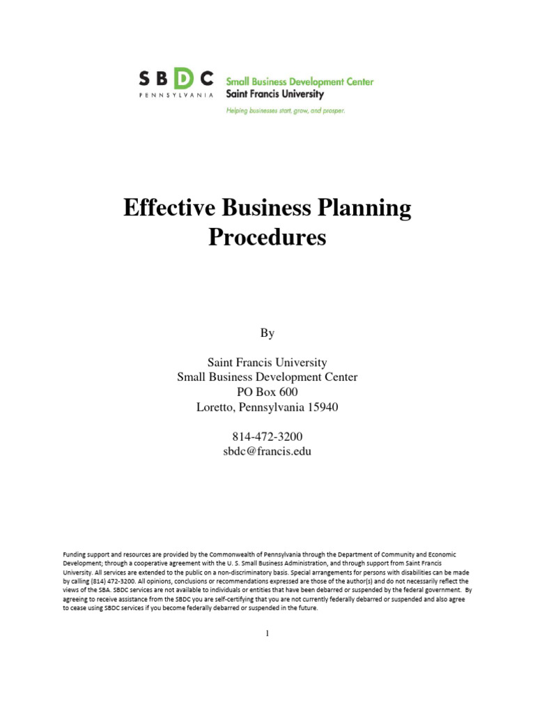 Effective Business Planning Procedures | PDF | Business Plan | Expense