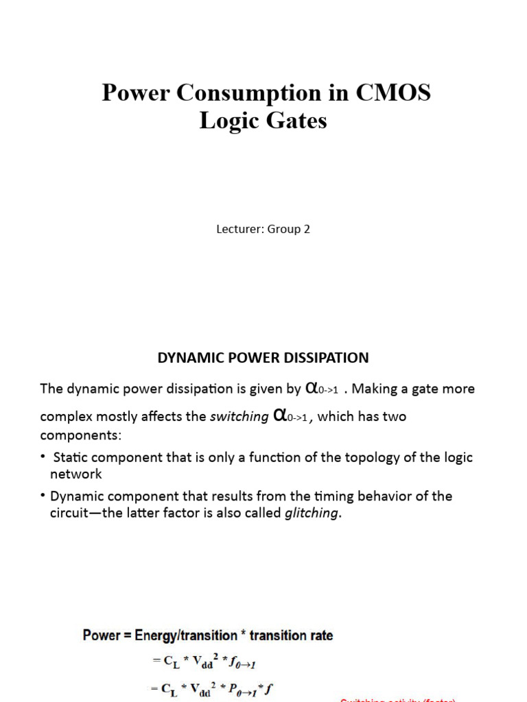 Slide Group2 - Power Consumption in CMOS Logic Gates | PDF | Logic Gate ...