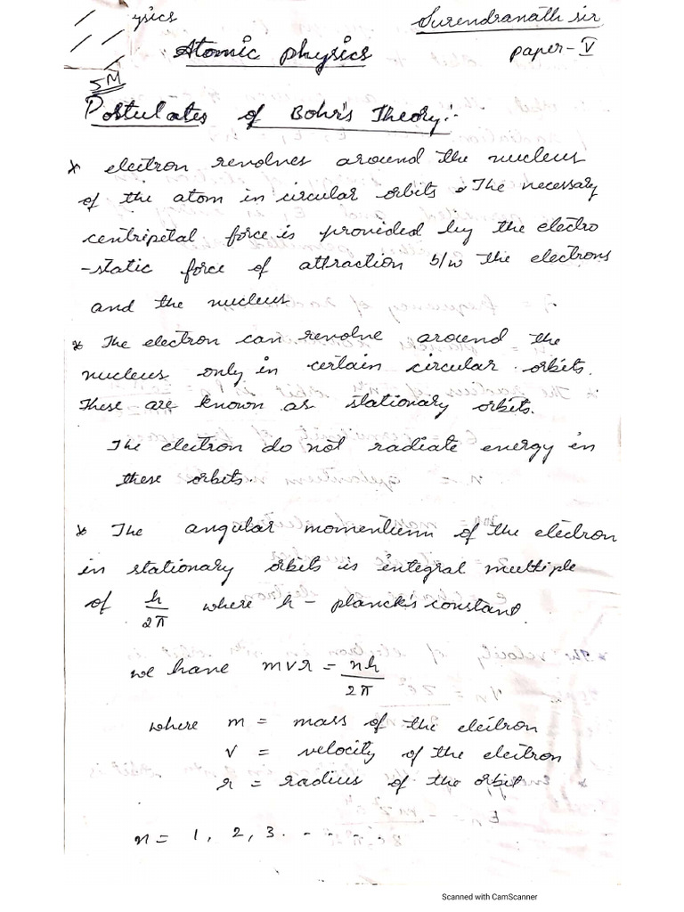 Atomic Physics (BSC) (Surendranath Sir) | PDF