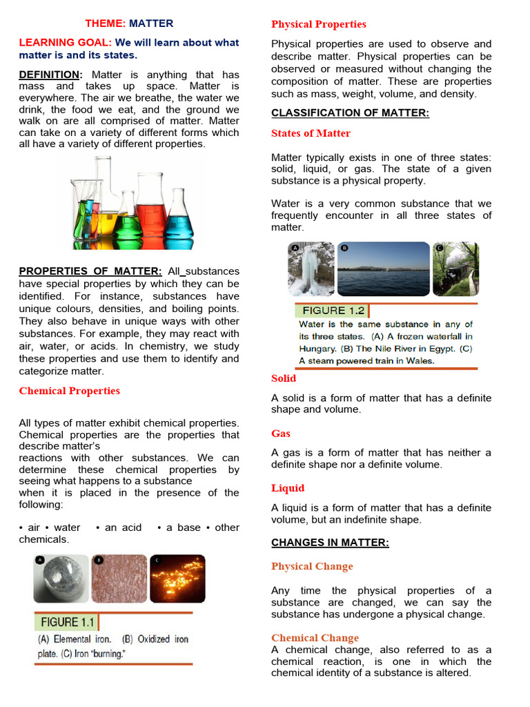 Theme-. The Matter | PDF | Chemical Substances | Matter