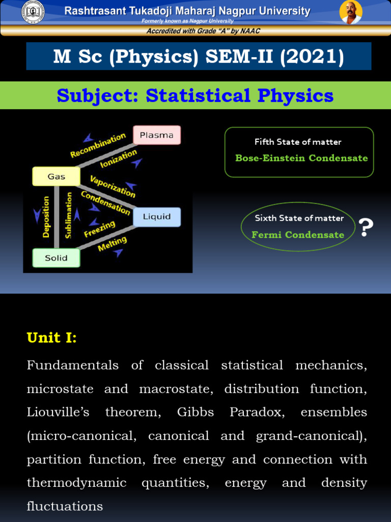 Unit 1 | PDF | Entropy | Statistical Mechanics