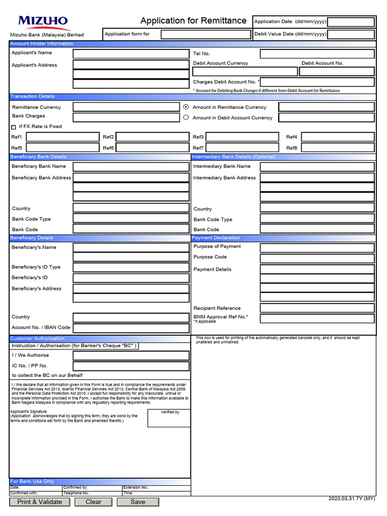 Application For Remittance - Interbank GIRO | PDF | Banks | Debit Card
