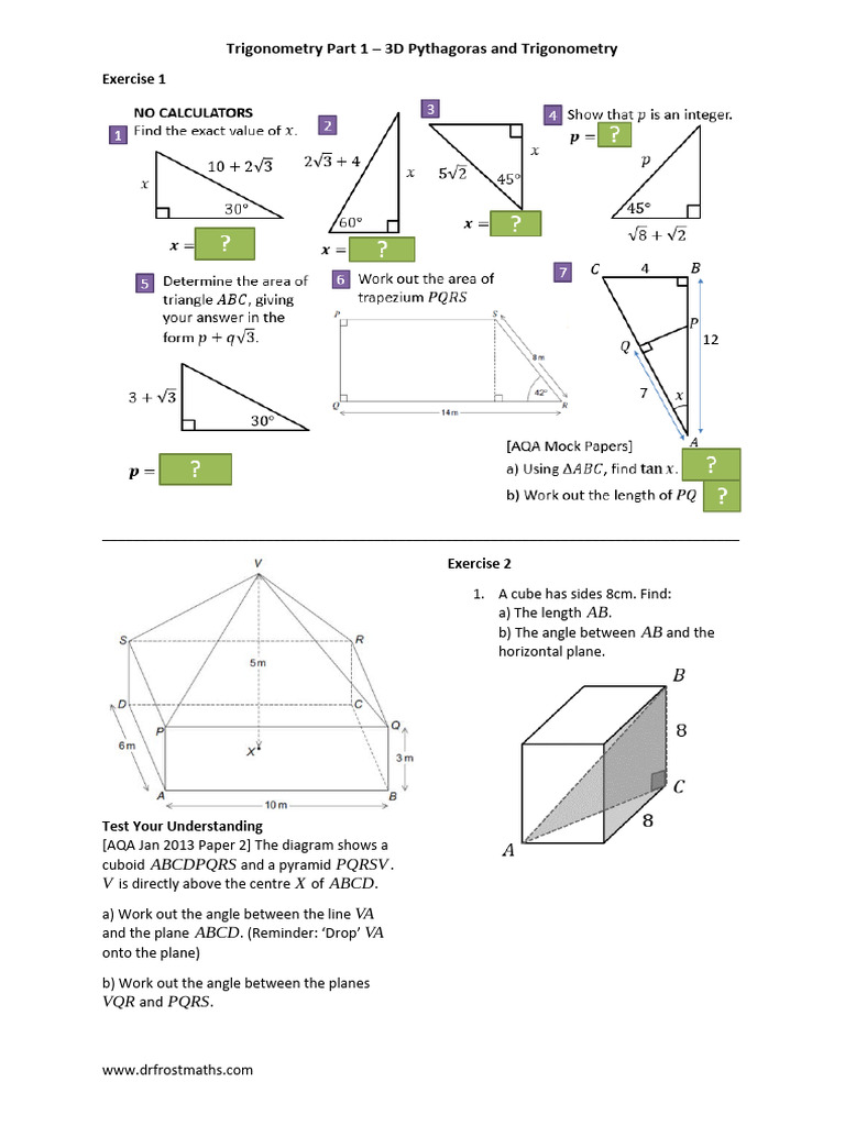 GCSE Trigonometry1RightAngled | PDF | Polytopes | Euclidean Geometry