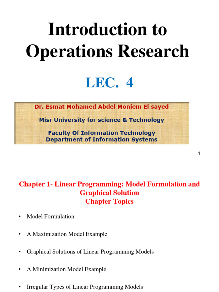 0 W4 Linear Programming Fall 2022 Part 1 | PDF | Linear Programming | Mathematical Optimization