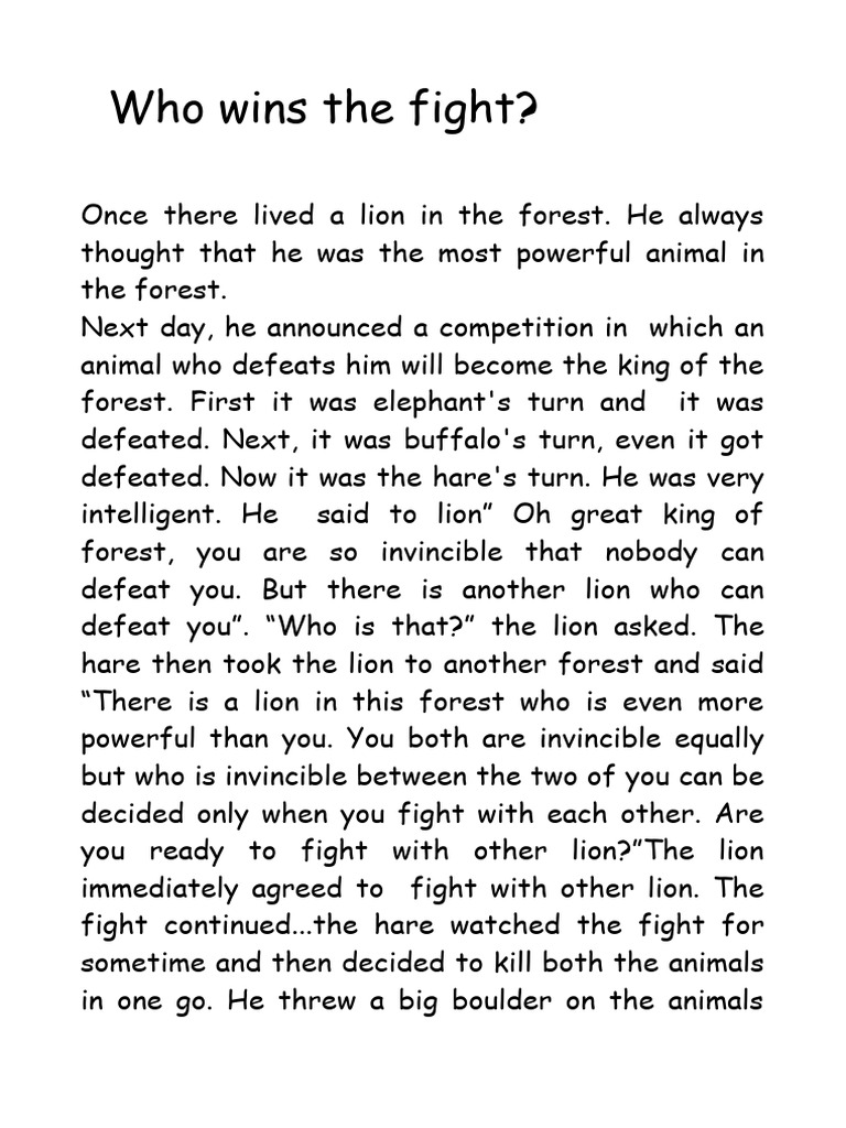 Who Wins the Fight | PDF