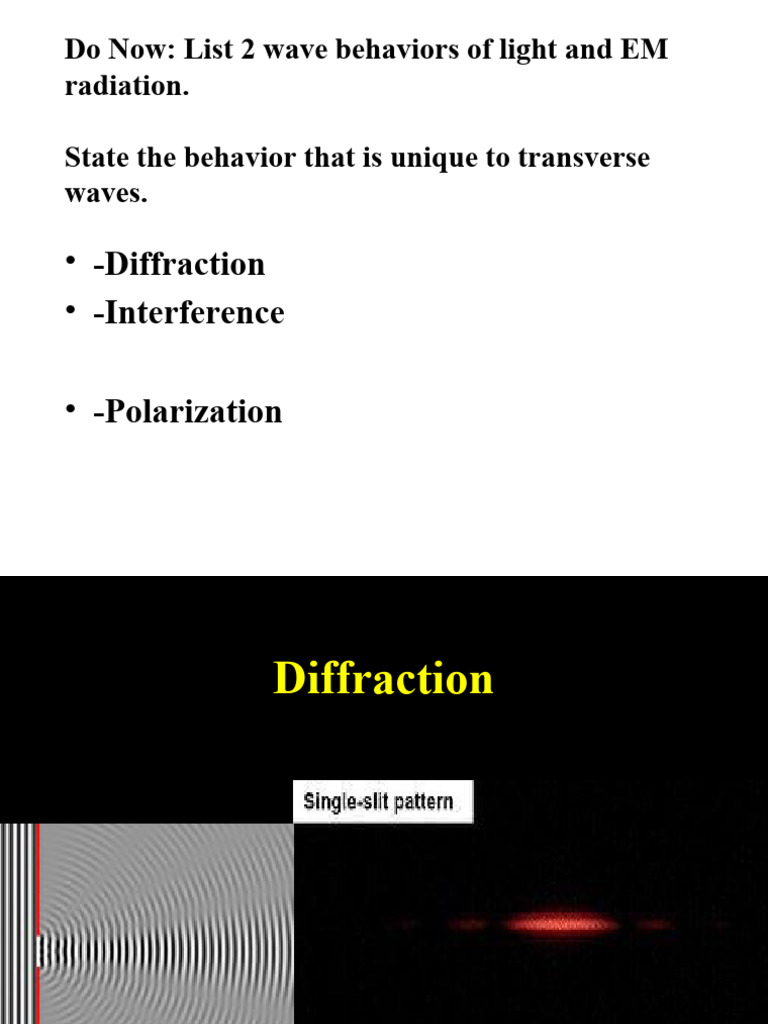 Wave Behaviors of Light and EM Radiation | PDF | Photoelectric Effect ...