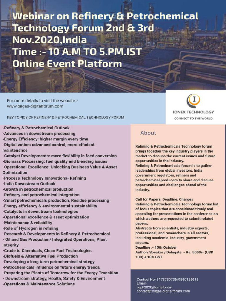 Refinery & Petrochemical forum brochure (1) | PDF