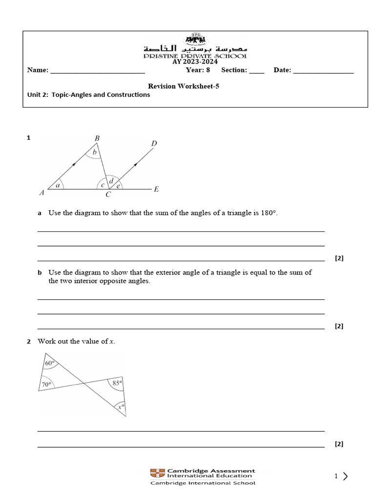Unit 5 angles | PDF