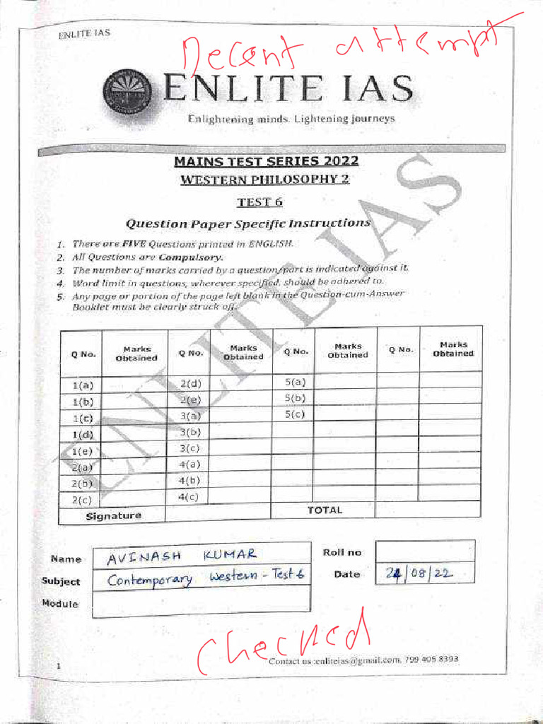 Philosophy National Topper UPSC CSE 2022 AIR 17 Avinash Kumar Contemporary Western Philosophy ...