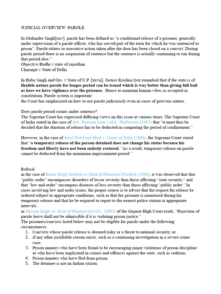 PAROLE | PDF | Parole | Bail