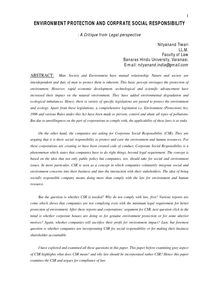 SSRN Id1662360 | PDF | Corporate Social Responsibility | Waste