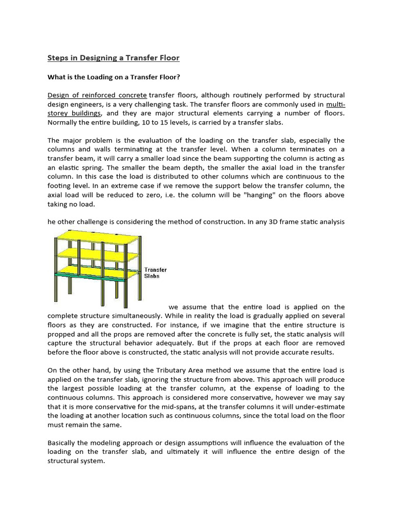 Steps in Designing A Transfer Floor | PDF | Beam (Structure) | Bending