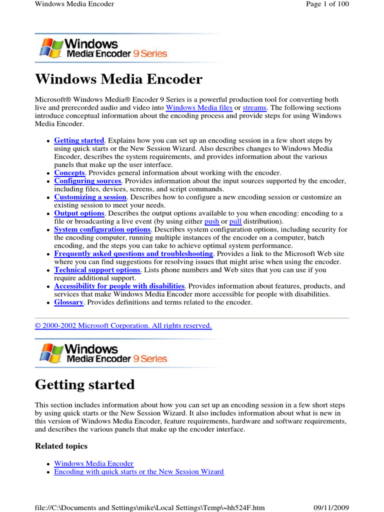 Windows Media Encoder 9 - 1 | PDF | Streaming Media | Data Compression