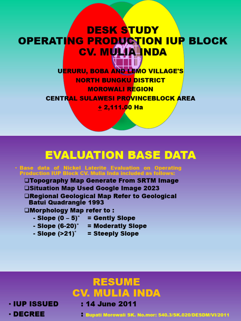 DESK STUDY CV. MULIA INDAH IUP BLOCK | PDF