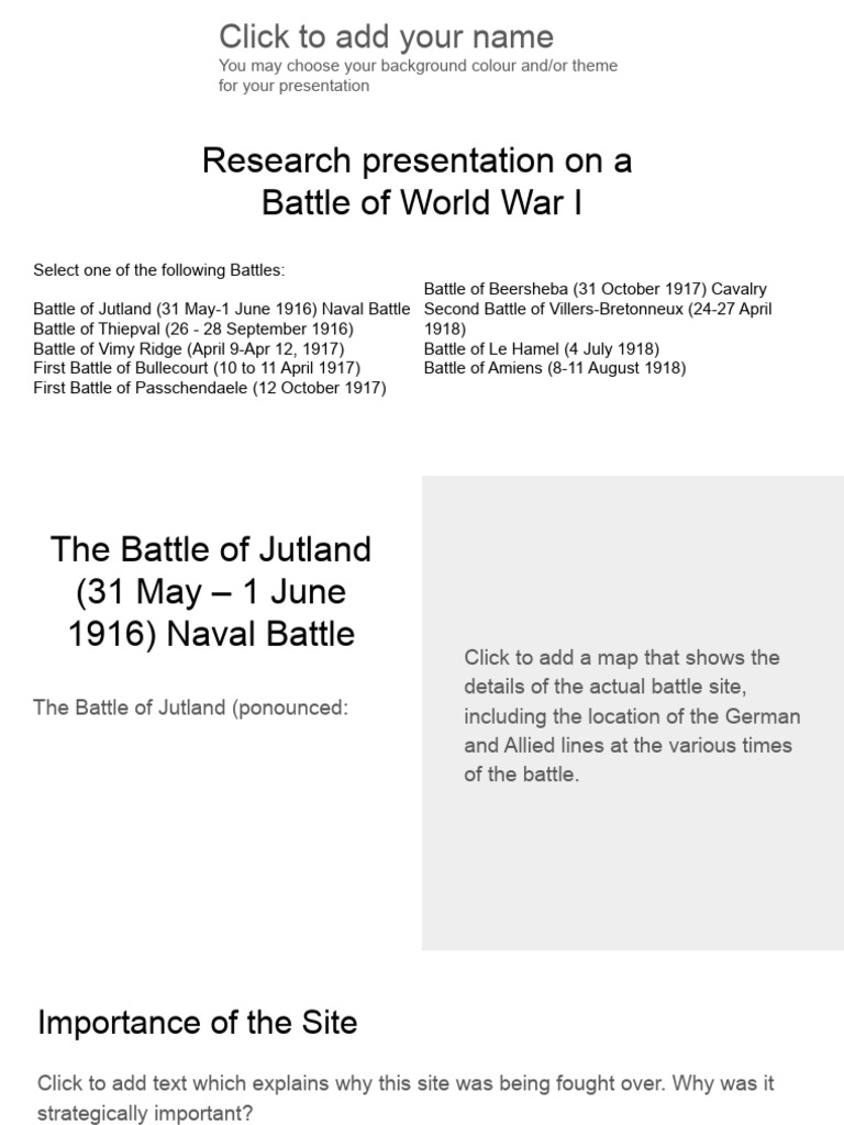 World War I Battle Research Guide | PDF | Battles | World War I
