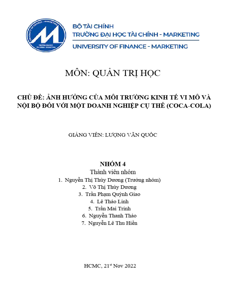 Group 4 - Môi Trư NG Vi Mô Và N I B | PDF