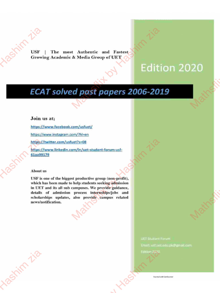 Ecat Solved Past Papers | PDF