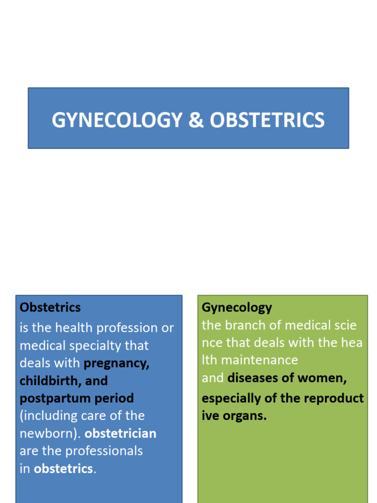 Gynecology and Obstetrics Overview | PDF | Obstetrics | Pregnancy
