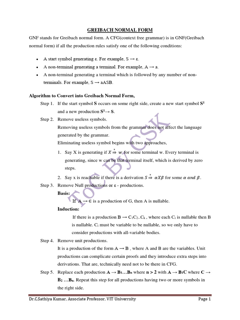 13-Normal Forms For CFG - CNF and GNF-07-03-2024 | Download Free PDF ... 13-Normal Forms For CFG - CNF and GNF-07-03-2024 | Download Free PDF ...