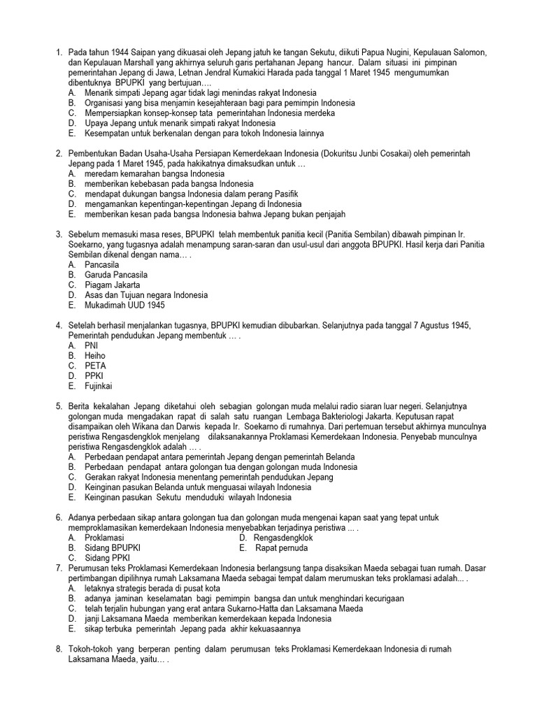 Soal PAT Sejarah Indonesia Kelas XI Sem 2 | PDF Soal PAT Sejarah Indonesia Kelas XI Sem 2 | PDF