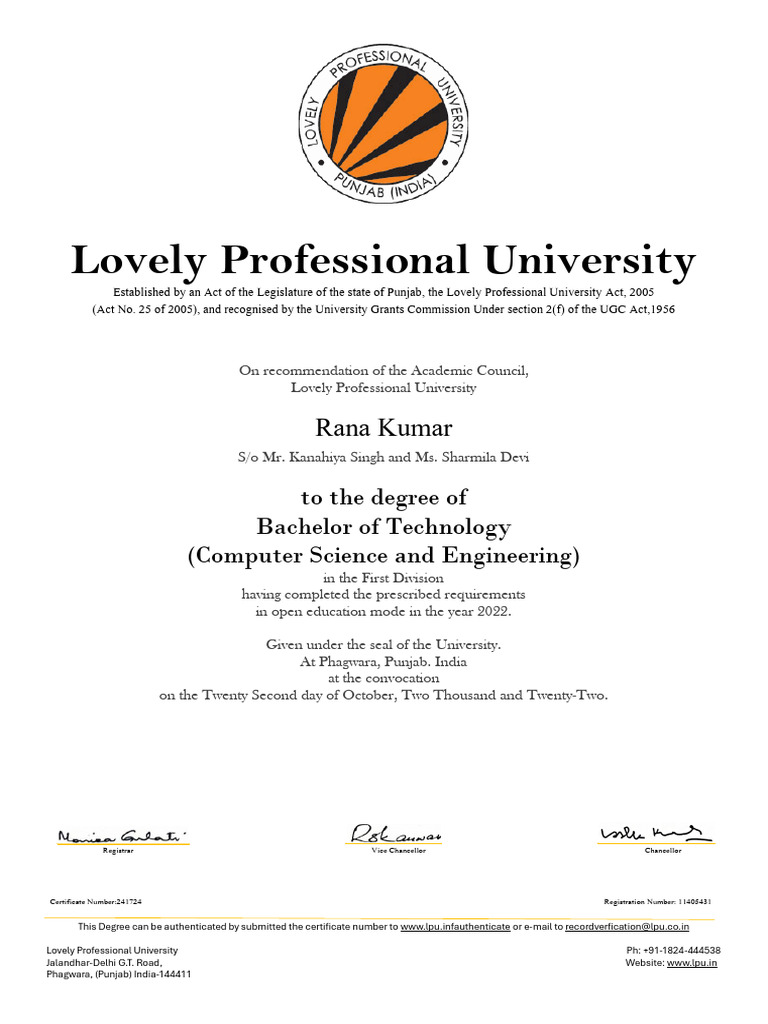 Lovely Professional University | PDF