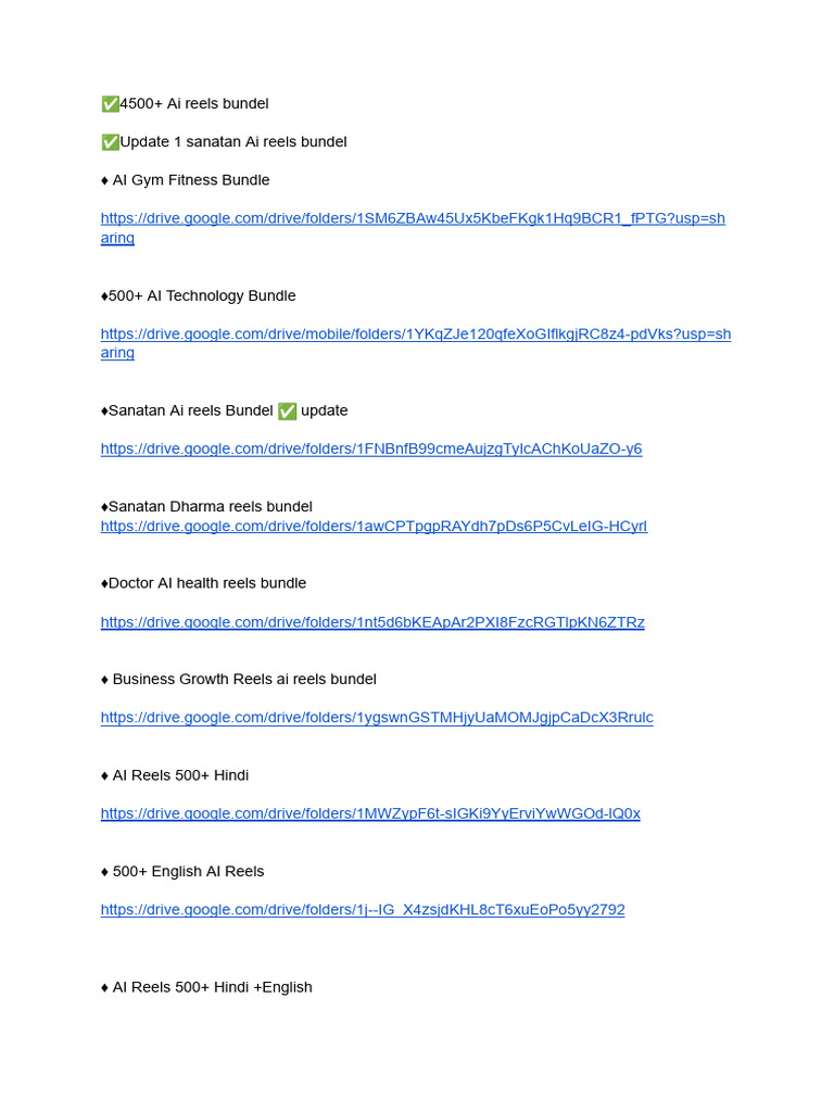 500+ AI Reels Bundle Download Links | PDF | Business | Technology ...