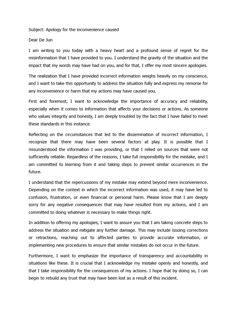 Appology Letter | PDF | Social Psychology