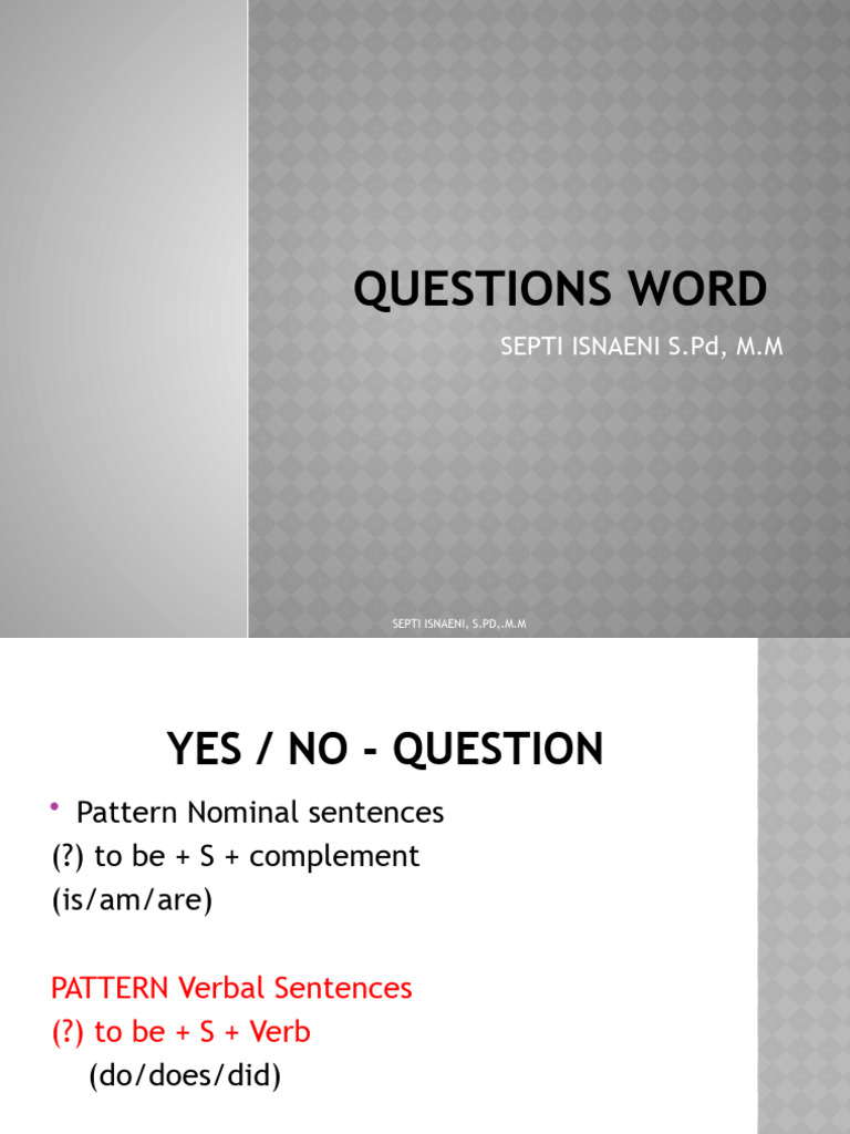 Materi Wh Questions | Download Free PDF | Linguistics | Semantic Units